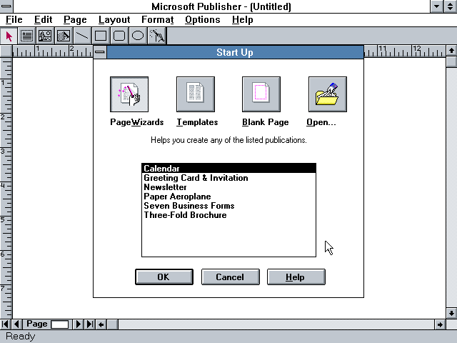 WinWorld: Microsoft Publisher 1.0