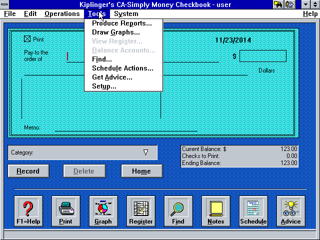 WinWorld: Kiplinger's CA-Simply Money 1.0 1.0