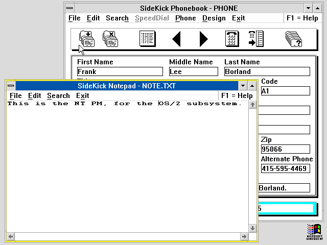 WinWorld: Sidekick 1.0 for OS/2
