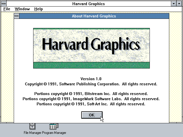 WinWorld: Screenshots for Harvard Graphics 1.0 for Windows