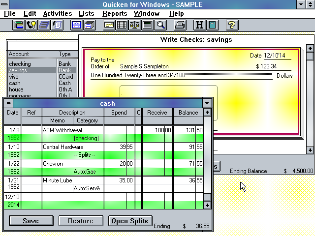 WinWorld: Quicken 1.0 (Win)