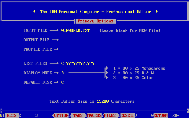 WinWorld: IBM Professional Editor 1.00