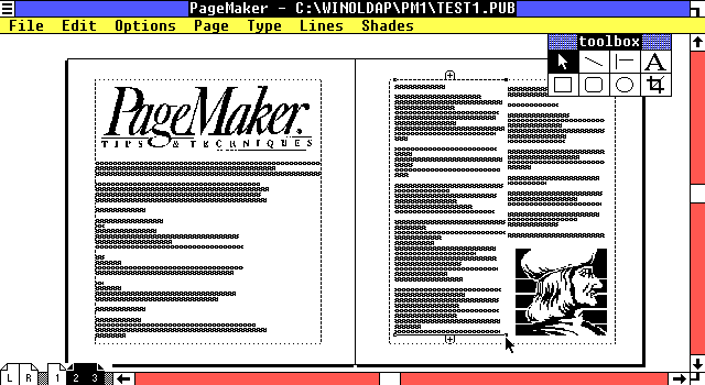 WinWorld: PageMaker 1.00