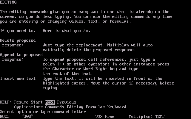 WinWorld: Multiplan 1.x
