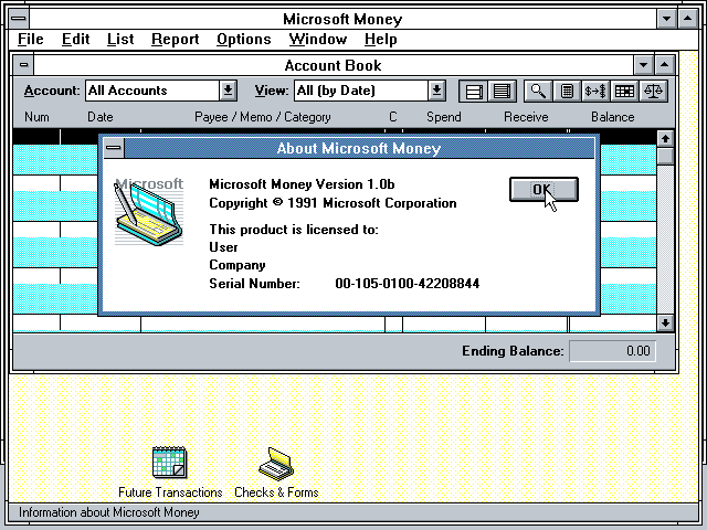 WinWorld: Microsoft Money 1.x