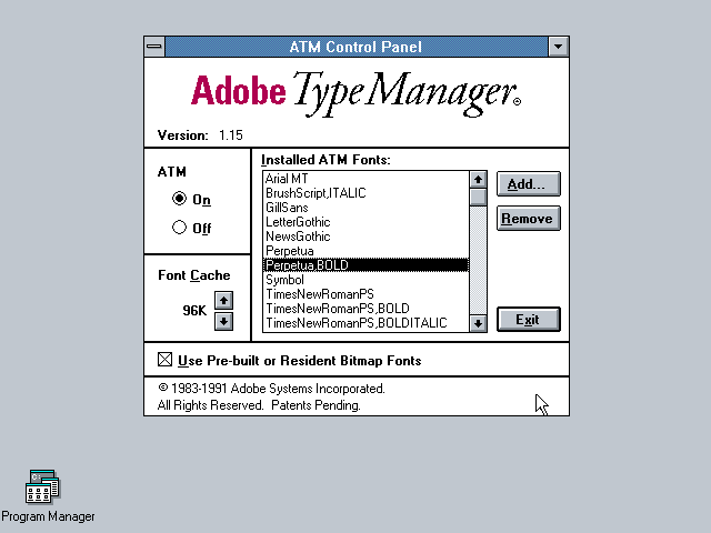 WinWorld: Adobe Type Manager 1.x