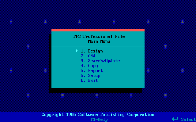 WinWorld: PFS Professional File 1.x