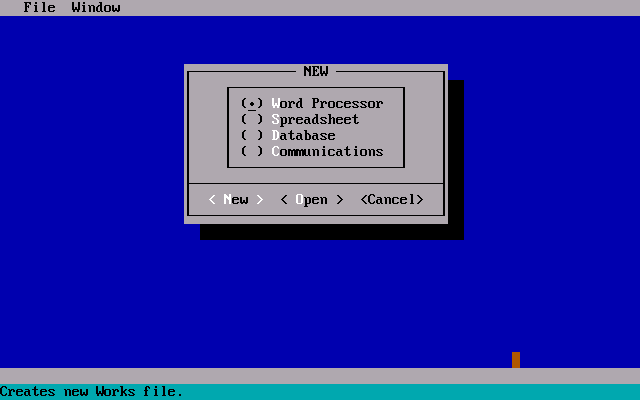 WinWorld: Microsoft Works 1.x (DOS)