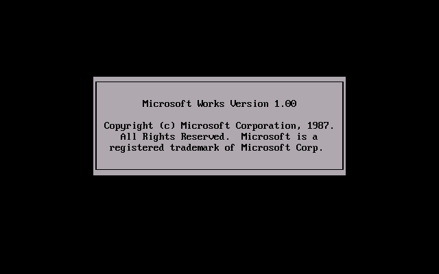 WinWorld: Microsoft Works 1.x (DOS)