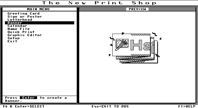 WinWorld: The Print Shop The NEW PS (DOS)