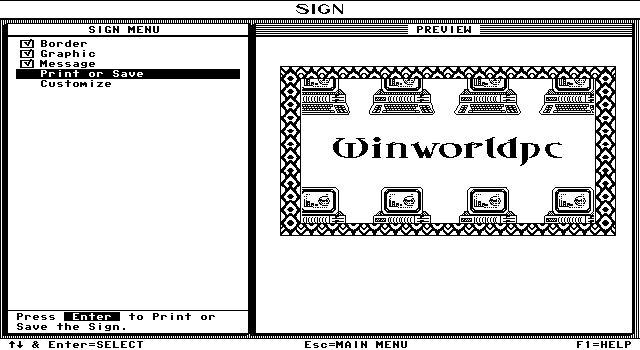 WinWorld: The Print Shop The NEW PS (DOS)