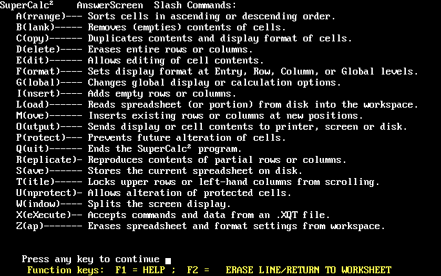 WinWorld: SuperCalc 2 v1.00