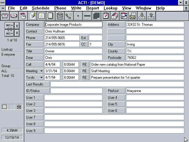 WinWorld: ACT! 2.0