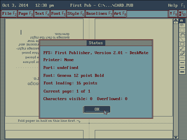 WinWorld: PFS First Publisher 2.01 for DeskMate