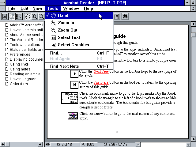 WinWorld: Adobe Acrobat Reader 2.x
