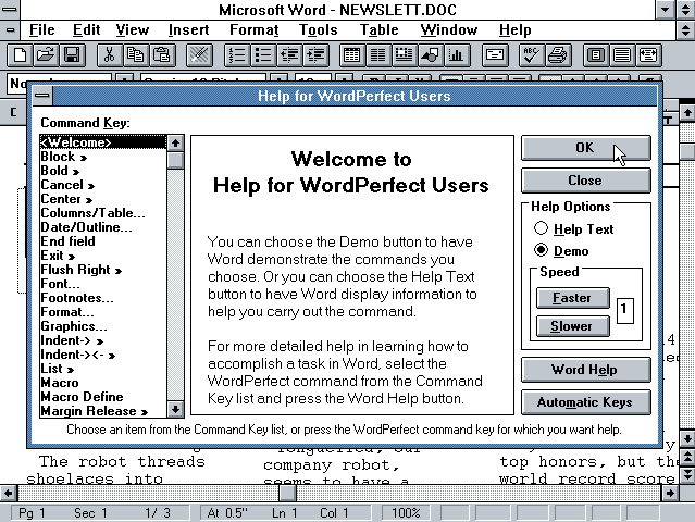 WinWorld: Microsoft Word 2.x (Windows)