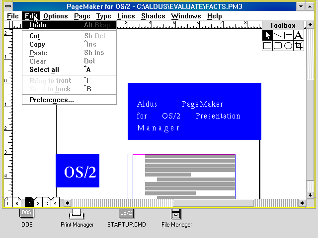 WinWorld: PageMaker 3.01