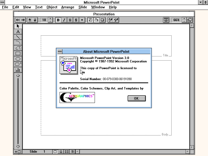 WinWorld: PowerPoint 3.x