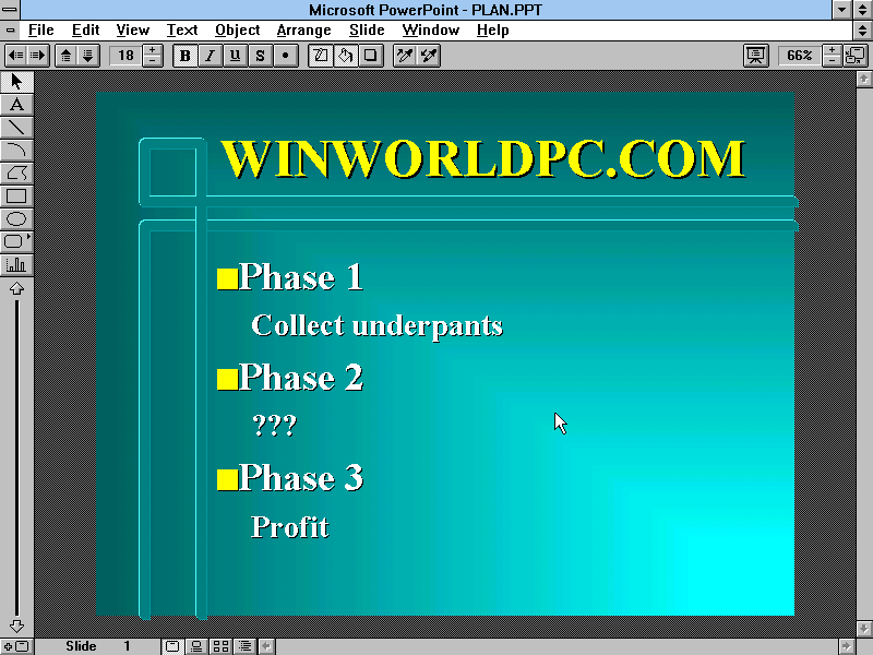 WinWorld: PowerPoint 3.x