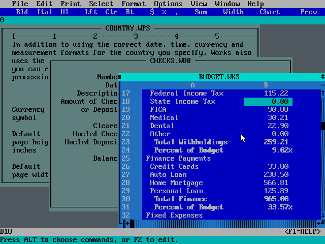 WinWorld: Microsoft Works 3.x (DOS)