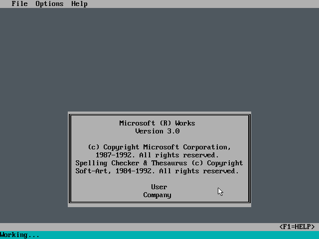 WinWorld: Microsoft Works 3.x (DOS)