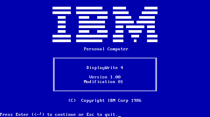 WinWorld: DisplayWrite 4