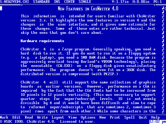 WinWorld: ChiWriter 4.00