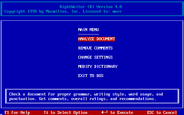 WinWorld: RightWriter 4.0