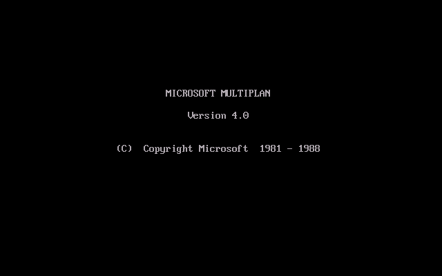 WinWorld: Multiplan 4.x