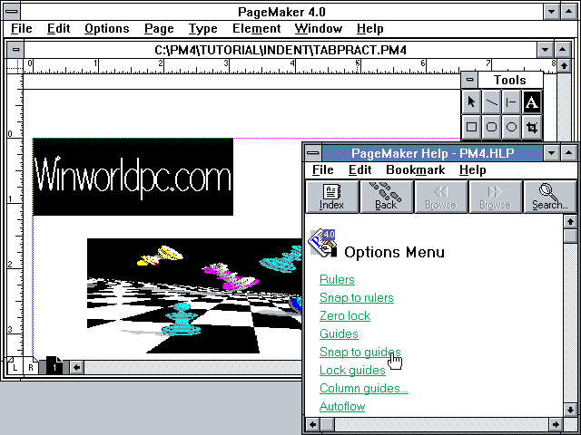 WinWorld: PageMaker 4.0