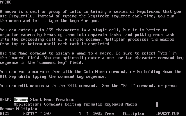 WinWorld: Multiplan 4.x