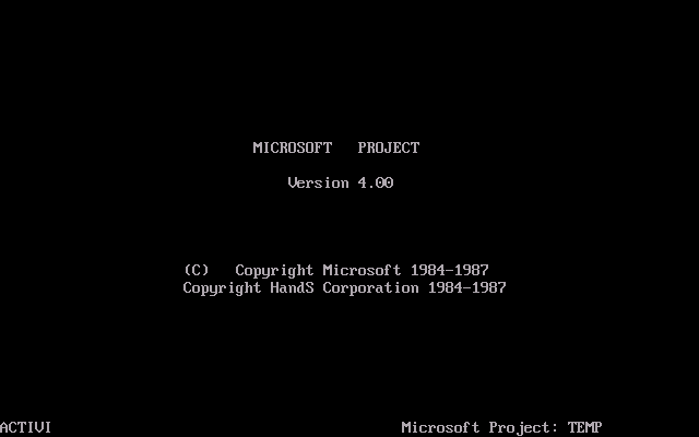WinWorld: Microsoft Project 4.0 for DOS