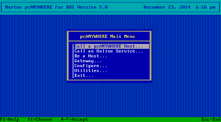 WinWorld: pcANYWHERE 5.0 (DOS)