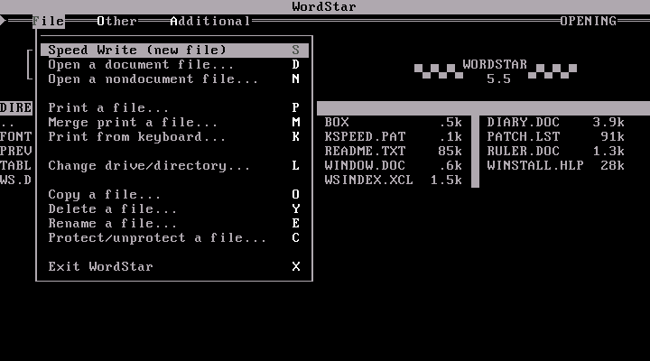 WinWorld: WordStar 5.5