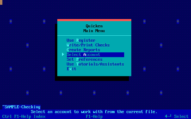 WinWorld: Quicken 5.x (DOS)