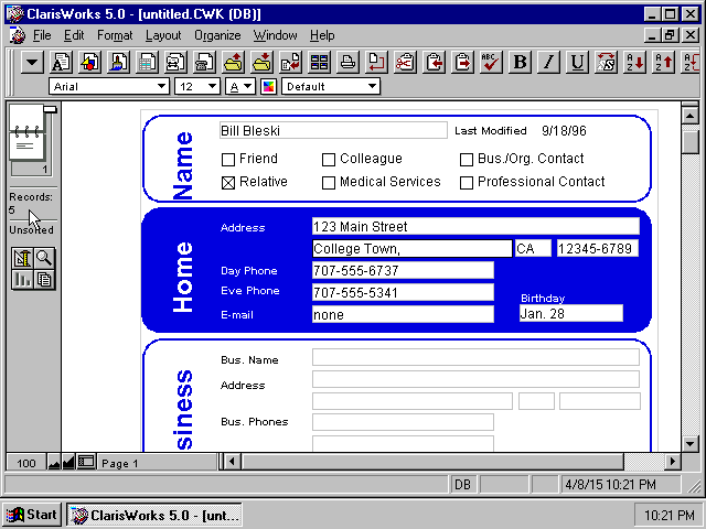 WinWorld: ClarisWorks 5.x