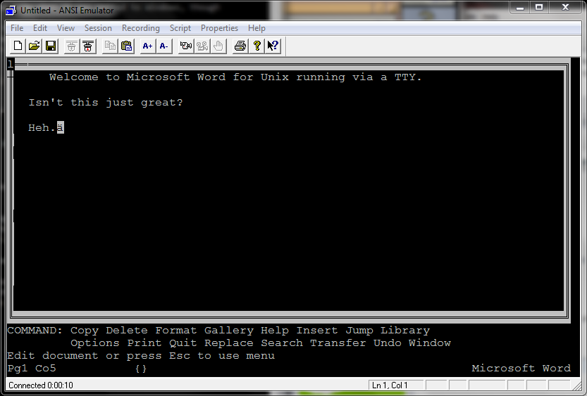 WinWorld: Microsoft Word 5.x (UNIX)