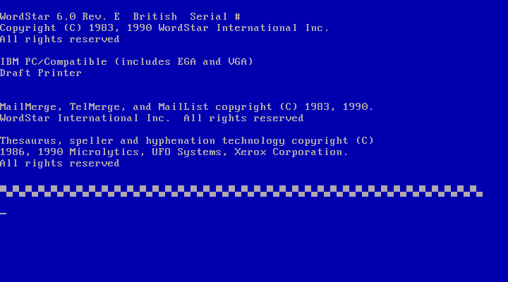 WinWorld: WordStar 6