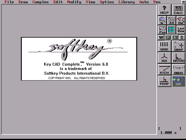 WinWorld: KeyCAD Complete 6.0 (DOS)