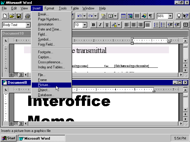 WinWorld: Microsoft Word 95