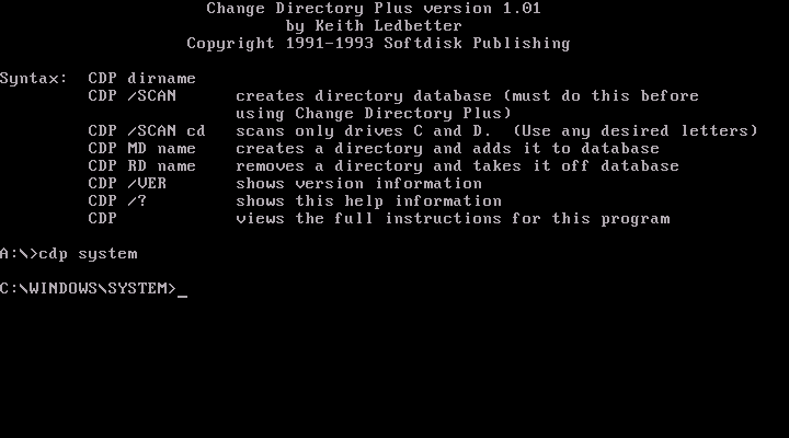 WinWorld: Change Directory Plus 1.x