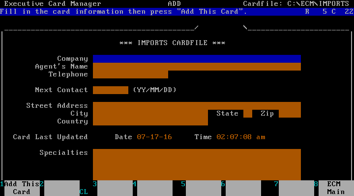WinWorld: Executive Card Manager 1.x