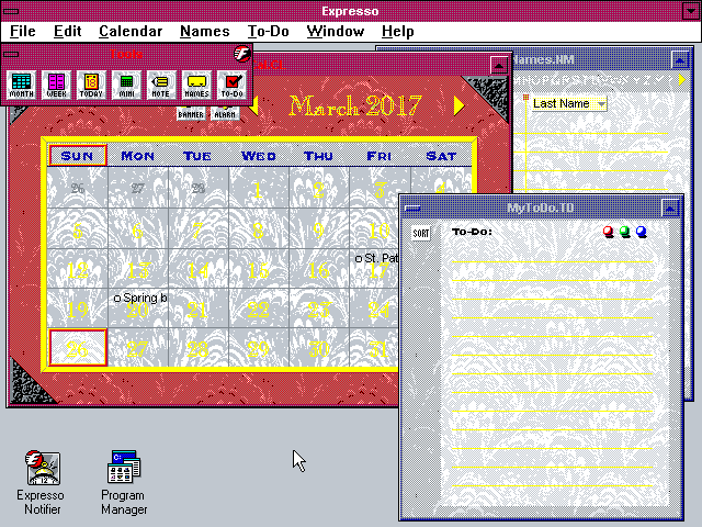 WinWorld: Expresso Calendar and Address Book 1.0