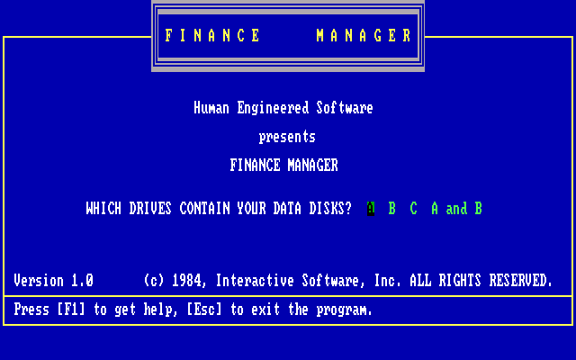 WinWorld: Finance Manager 1.0
