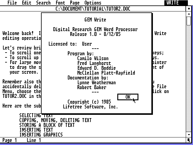 WinWorld: GEM Write 1.0