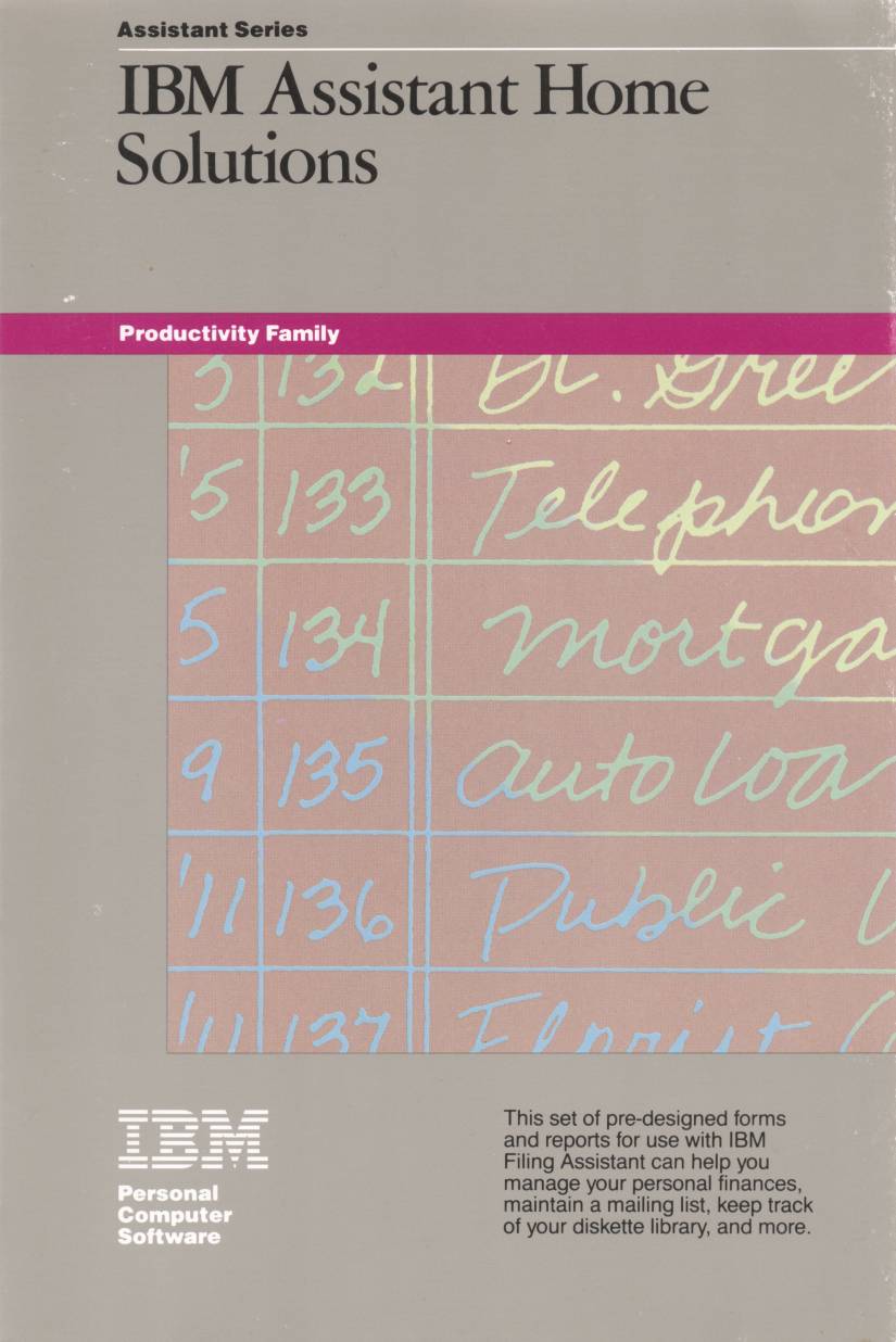 WinWorld: IBM Assistant Home Solutions 1.00