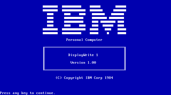 WinWorld: DisplayWrite 1
