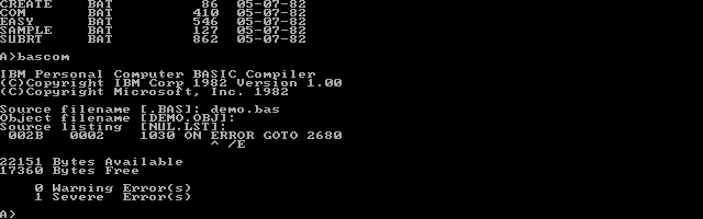 WinWorld: IBM Personal Computer BASIC Compiler 1.0