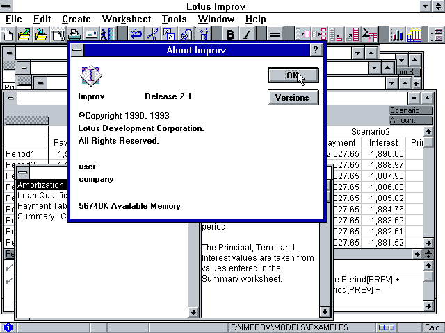 WinWorld: Lotus Improv 2.x
