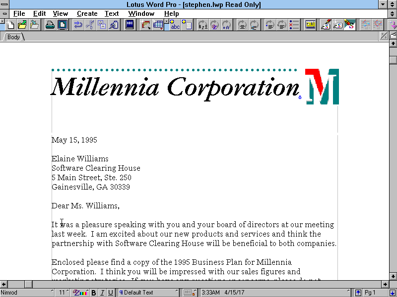 WinWorld: Lotus Word Pro 96
